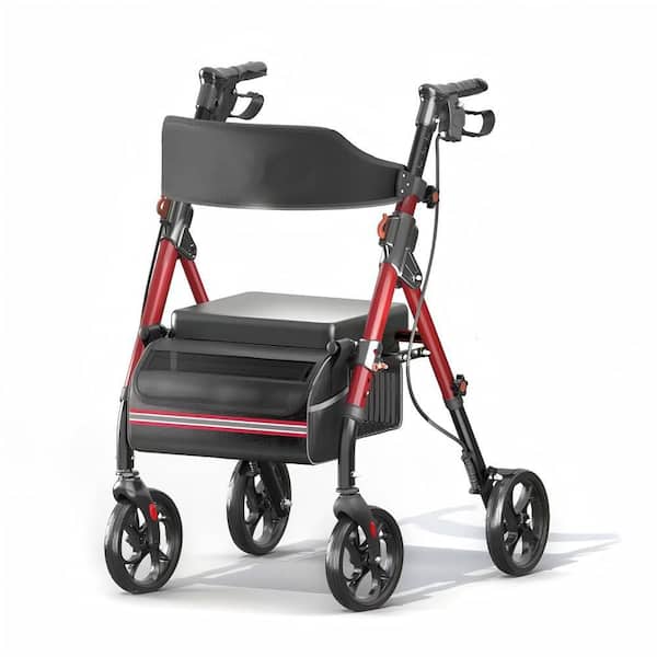 Tatayosi Lightweight Foldable Rollator Rolling Walker with 8" Big ...