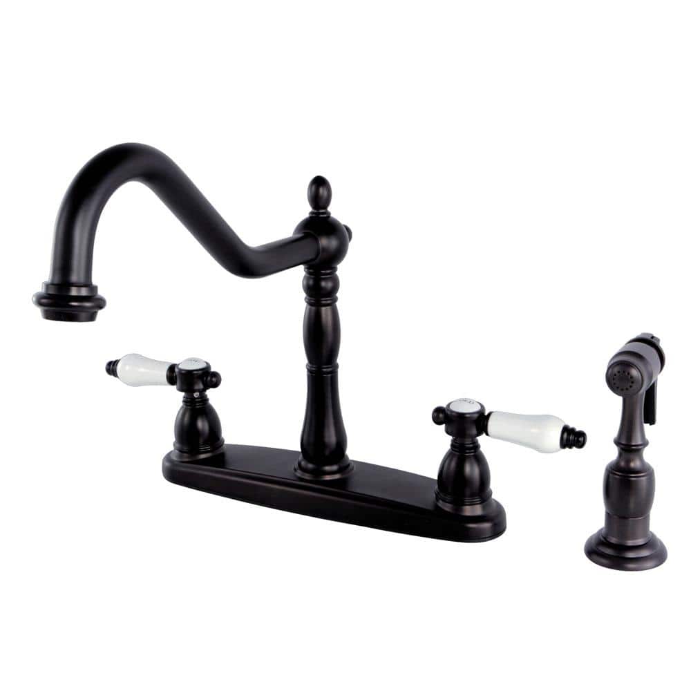 Kingston Brass Victorian English Porcelain 2-Handle Standard Kitchen ...