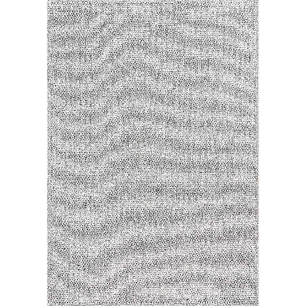 Beverly Rug Terra Fiber Easy Jute Grey 8 ft. x 10 ft. Solid Indoor ...