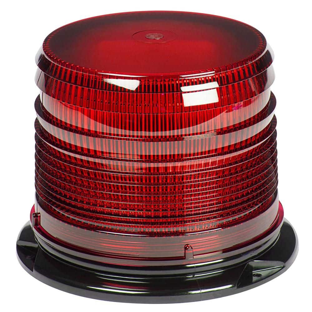 Emergency Lighting-LED Beacon, Red, 9-32V, Permanent Mount, Short Lens 256TSL-R - The Home Depot