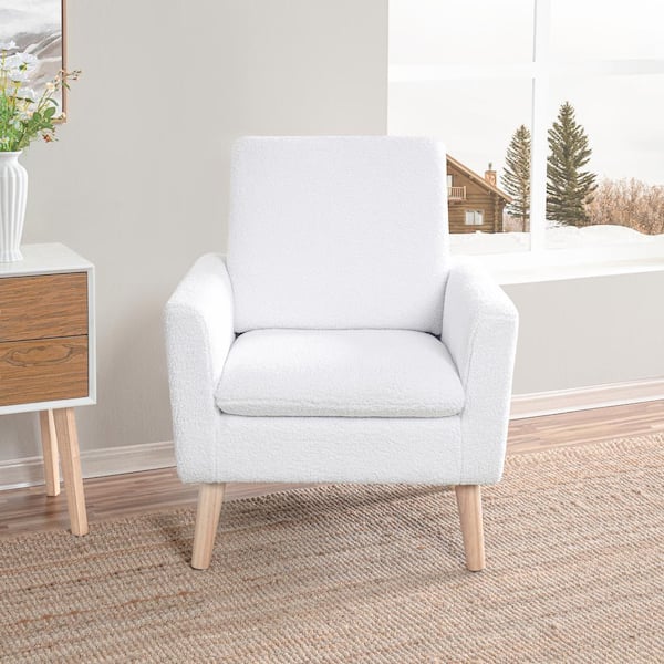 Modern white chair with wooden legs store