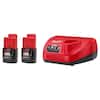 Milwaukee M12 12V Lithium-Ion Compact 2.0 Ah Battery Pack (2-Pack ...