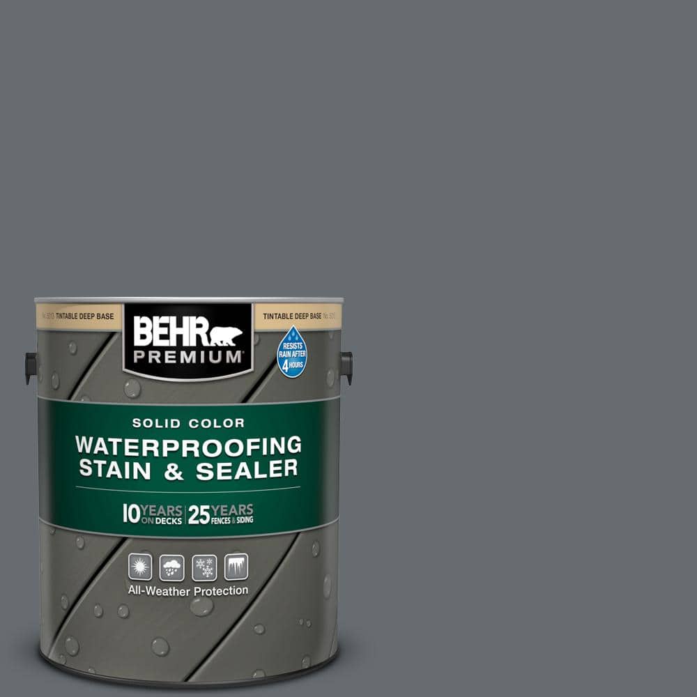 BEHR PREMIUM 1 gal. #770F-5 Dark Ash Solid Color Waterproofing Exterior ...