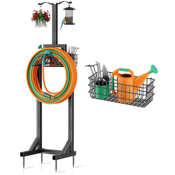 Misopily Freestanding Heavy-Duty Garden Hose Holder, Metal Hose Stand ...