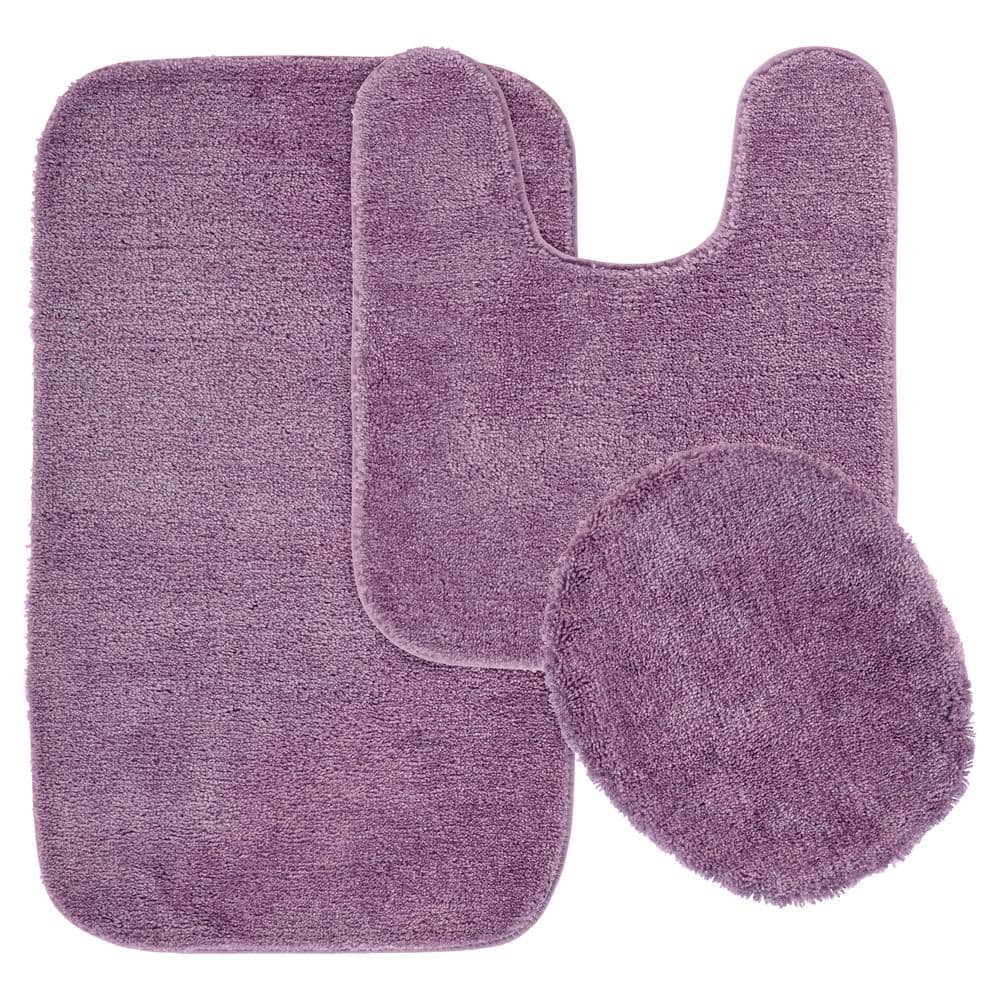 Garland Rug Traditional Purple 21 in. x 34 in. Washable Bathroom 3 ...