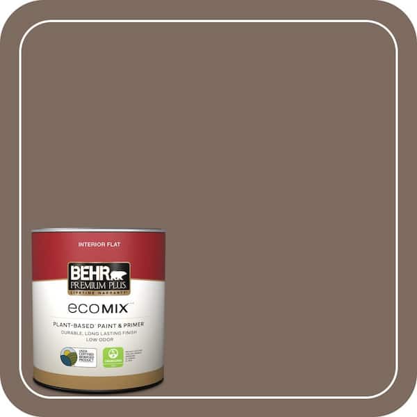 BEHR PREMIUM PLUS 1 qt. #N180-6 Derby Flat EcoMix Plant-Based Interior ...
