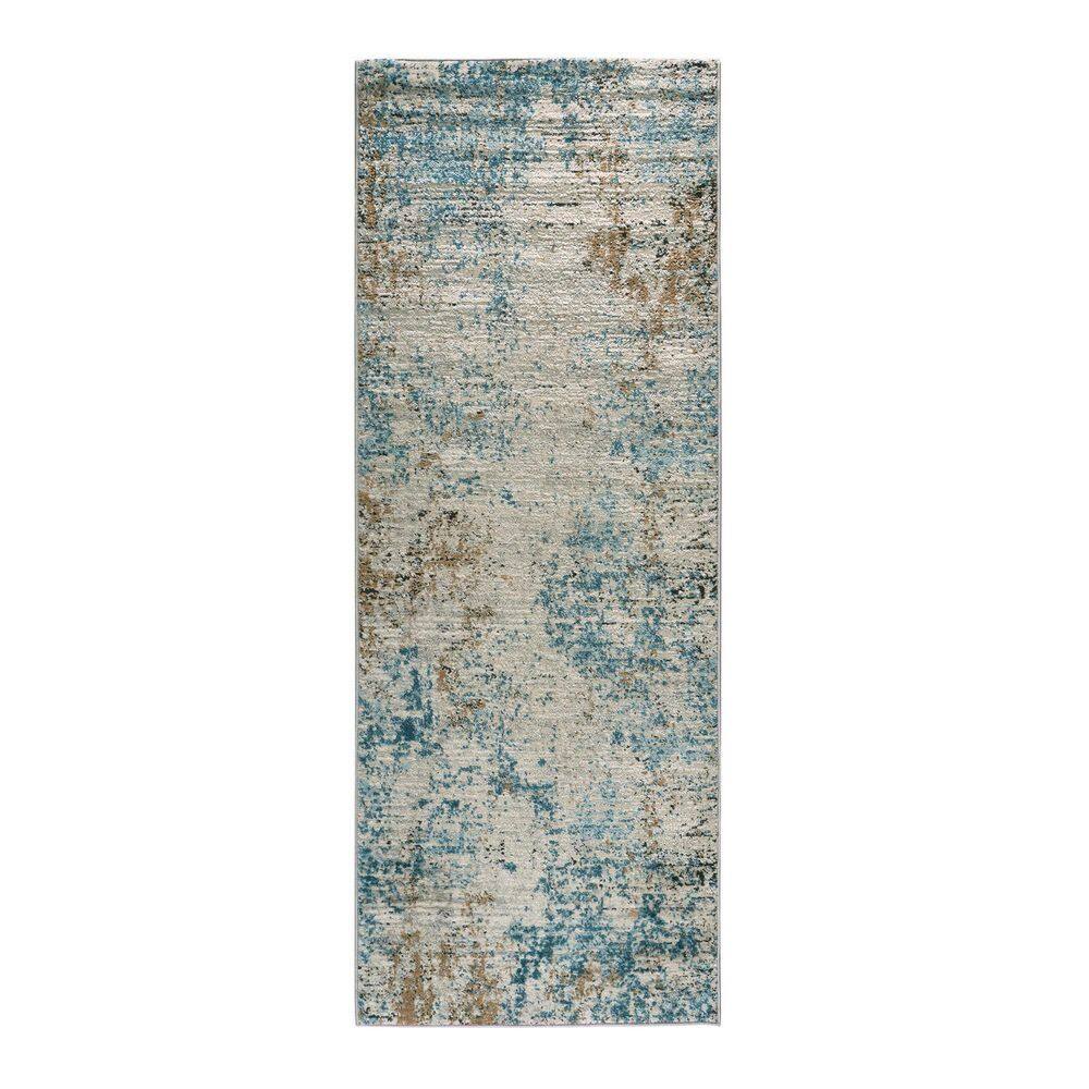 Madison Park Amelia Cream/Blue 2 ft. x 7 ft. Abstract Area Rug MP35 ...