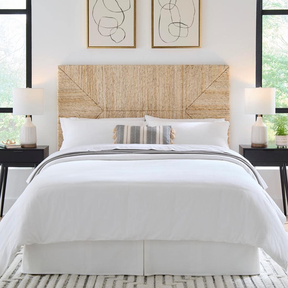 StyleWell Neela Woven Natural Banana Fiber Queen Headboard (63 in. W ...