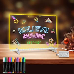 7-Color Light-Up Acrylic Drawing Board with LED,Markers and Cleaning ...