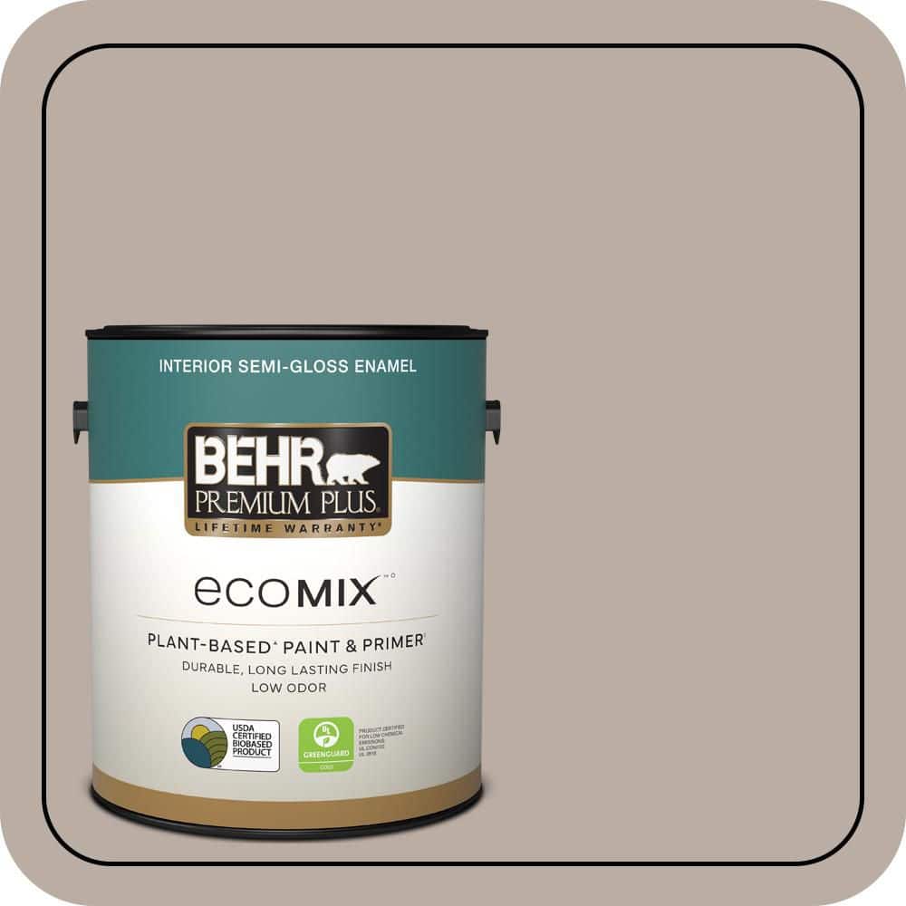 BEHR PREMIUM PLUS 1 gal. #N200-3 Nightingale Gray Semi-Gloss Enamel ...