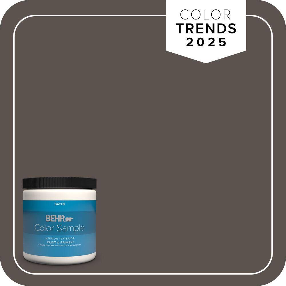 BEHR PREMIUM PLUS 8 oz. #MQ2-54 Gardeners Soil Satin Enamel Interior ...