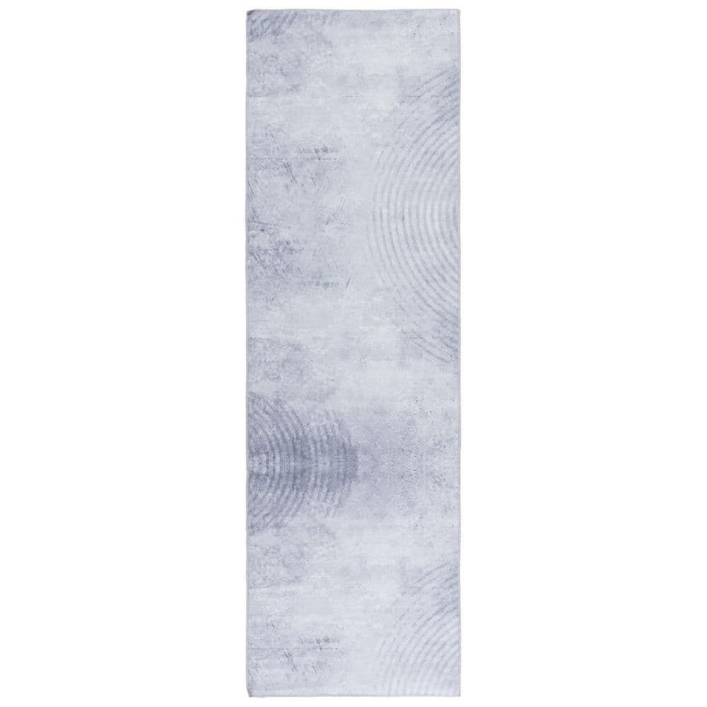 SAFAVIEH Malibu Gray 3 ft. x 8 ft. Machine Washable Abstract Swirl ...