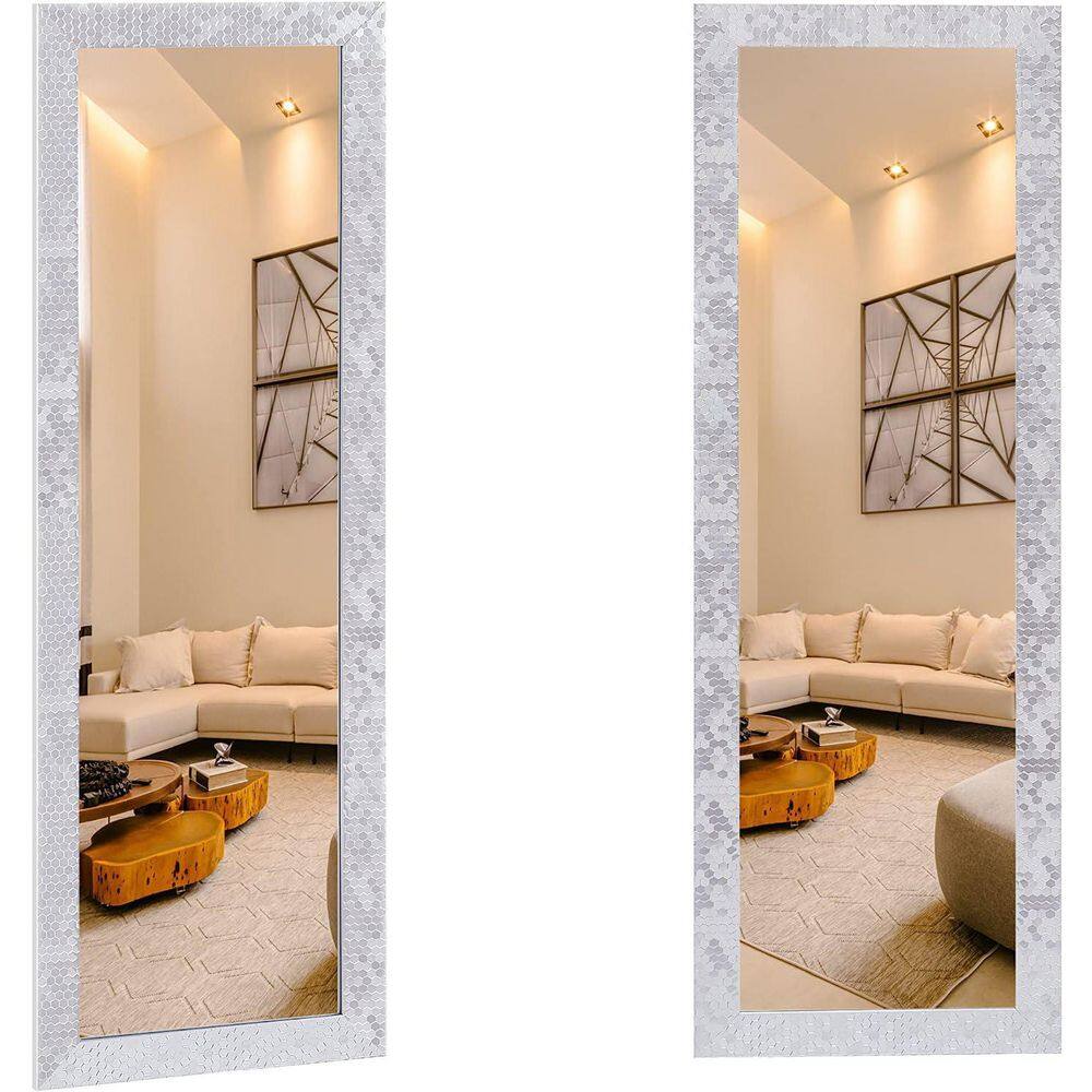 HOMESTOCK Over The Door Mosaic Mirror Full Length Hanging Door Mirror ...