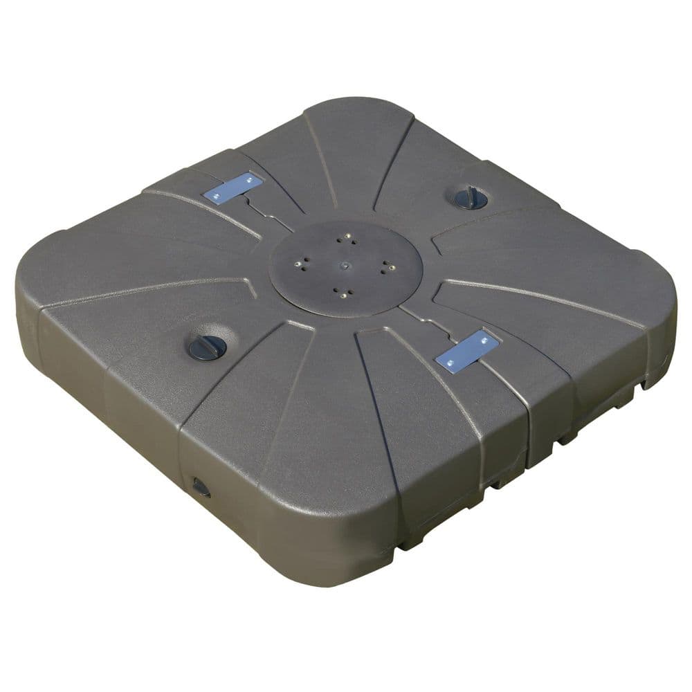33.1 lb. HDPE Square Cantilever Heavy Duty Patio Umbrella Base with 4 ...