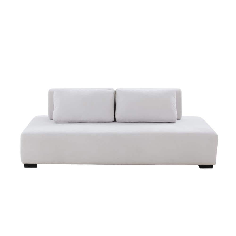 ANGELES HOME 85.4 in. L Armless Polyester Minimalist Modular Sofa in ...