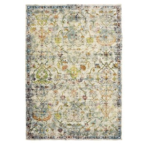 Gracie Persian Classic Victorian 4 ft. x 6 ft. Multi/Gray Distress ...