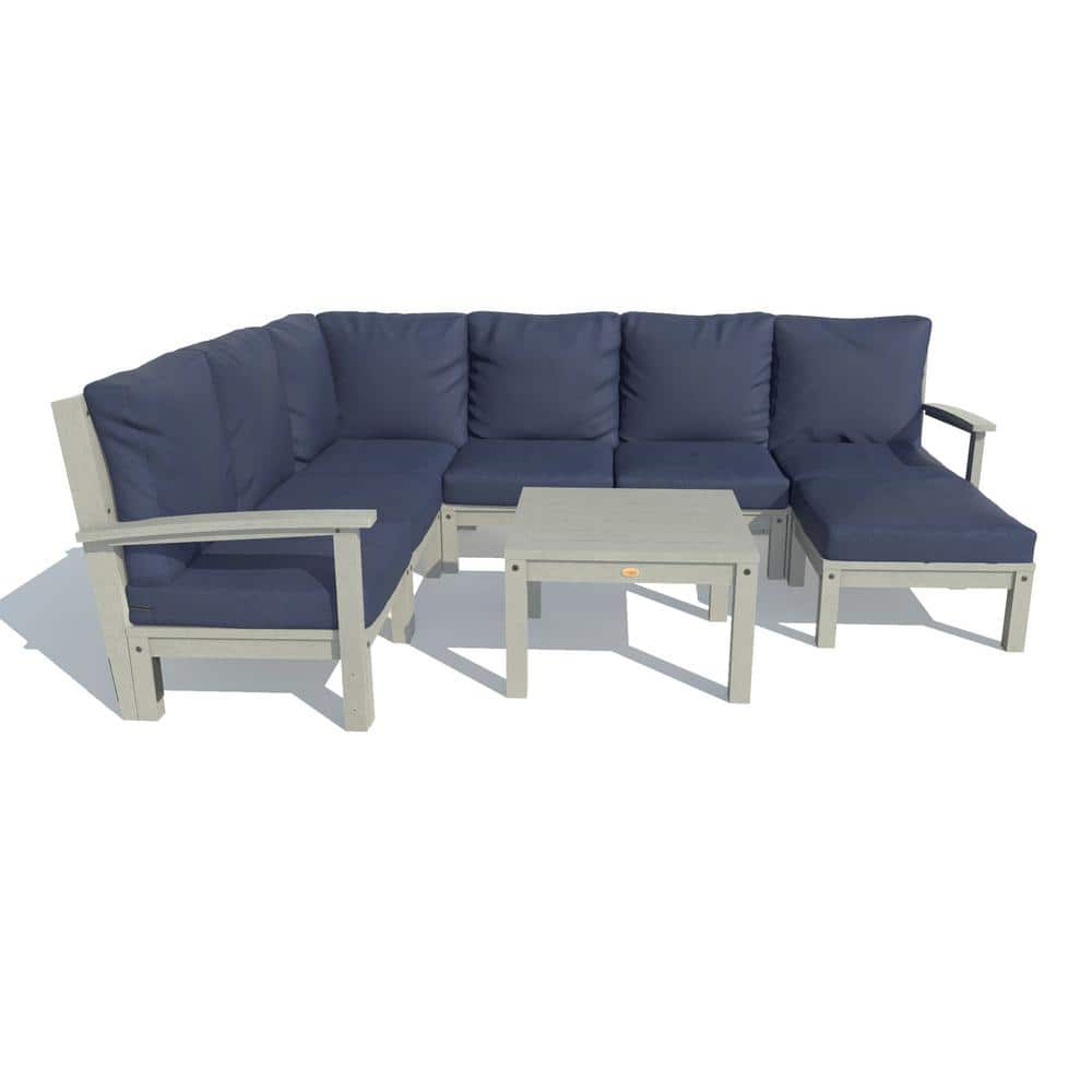 Highwood Bespoke Deep Seating 8-Piece Plastic Outdoor Sectional Set and ...