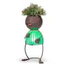 GARDEN MEADOW 20.87 in. Metal Solar Lighted Cat Pot Head 71653-Cat ...