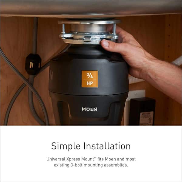 MOEN Prep Series 1/2 HP Continuous Feed Garbage Disposal, 55% OFF