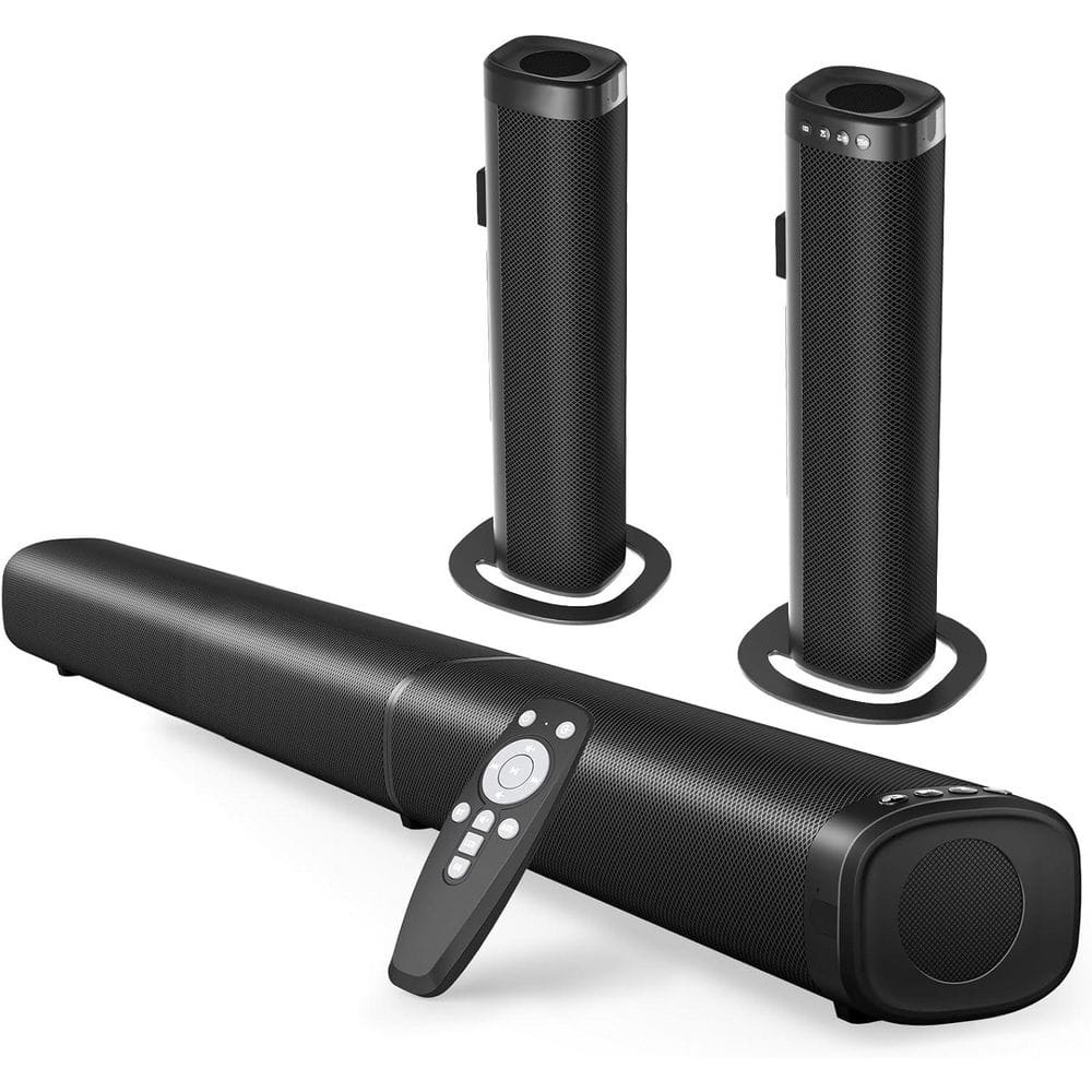 Yichuhaoxi 5.3 Bluetooth Sound Bar for Smart TV-2-in-1 Detachable ...