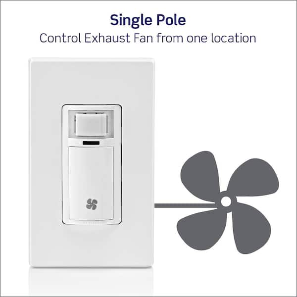 Leviton Decora In-Wall Humidity Sensor for Bathroom Exhaust Fan Control ...