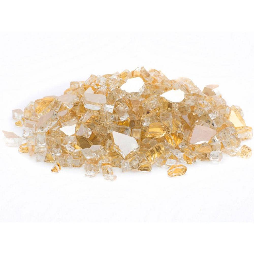 Margo Garden Products 1/2 in. 10 lb. Medium Gold Reflective Tempered Fire Glass DFG10-R06M - The ...