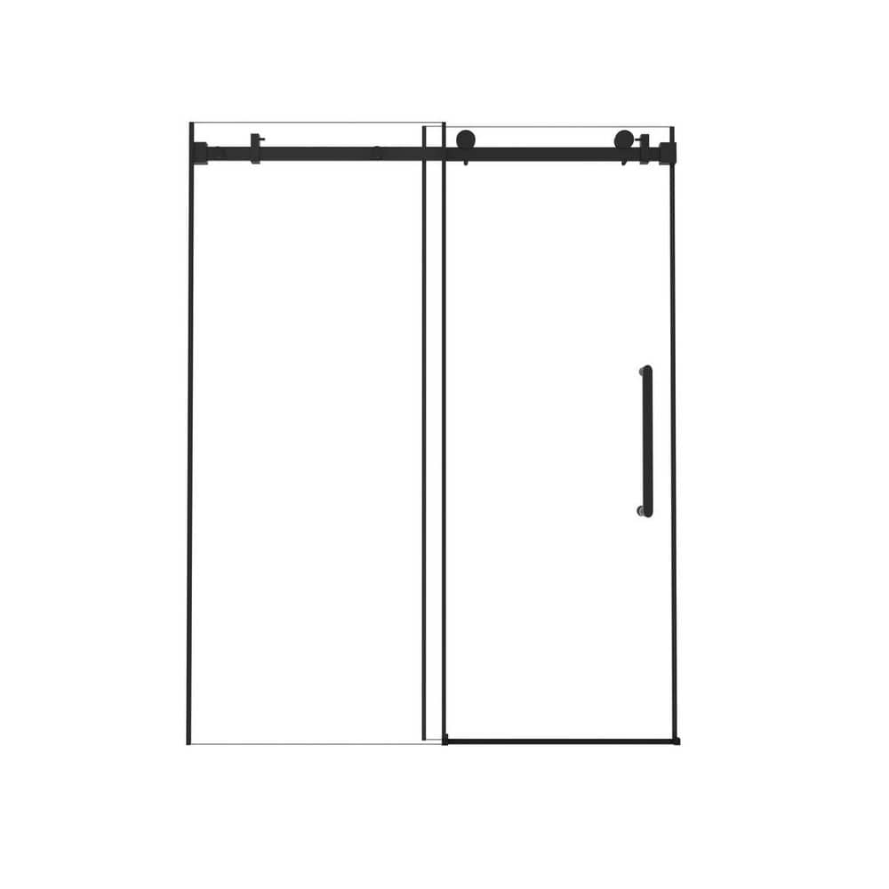 LIVACA 48 in. W x 76 in. H Frameless Single Sliding Shower Door in ...
