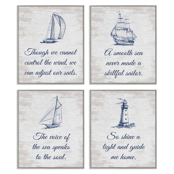 Stupell Industries Timeless Nautical Phrases by Lettered and Lined 4 ...