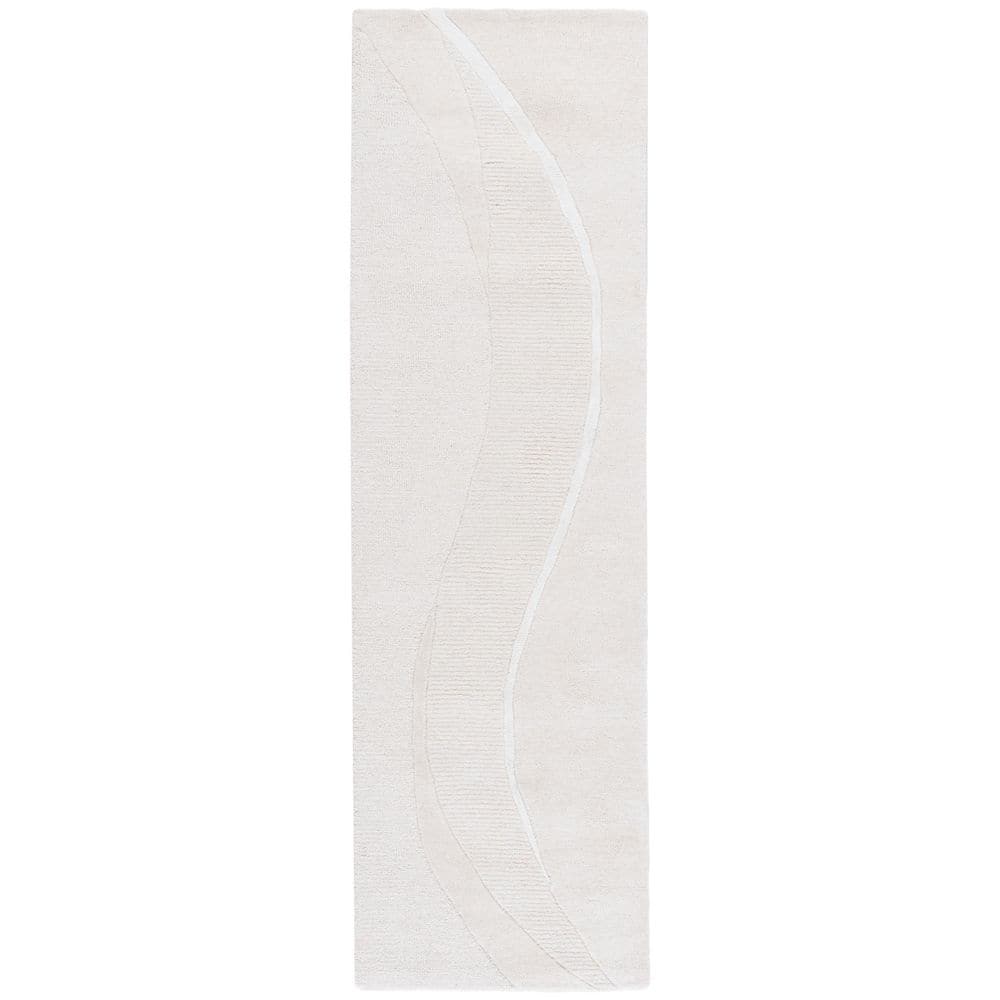 SAFAVIEH Fifth Avenue 2 ft. x 8 ft. Ivory Solid Wavy Runner Rug FTV452A ...