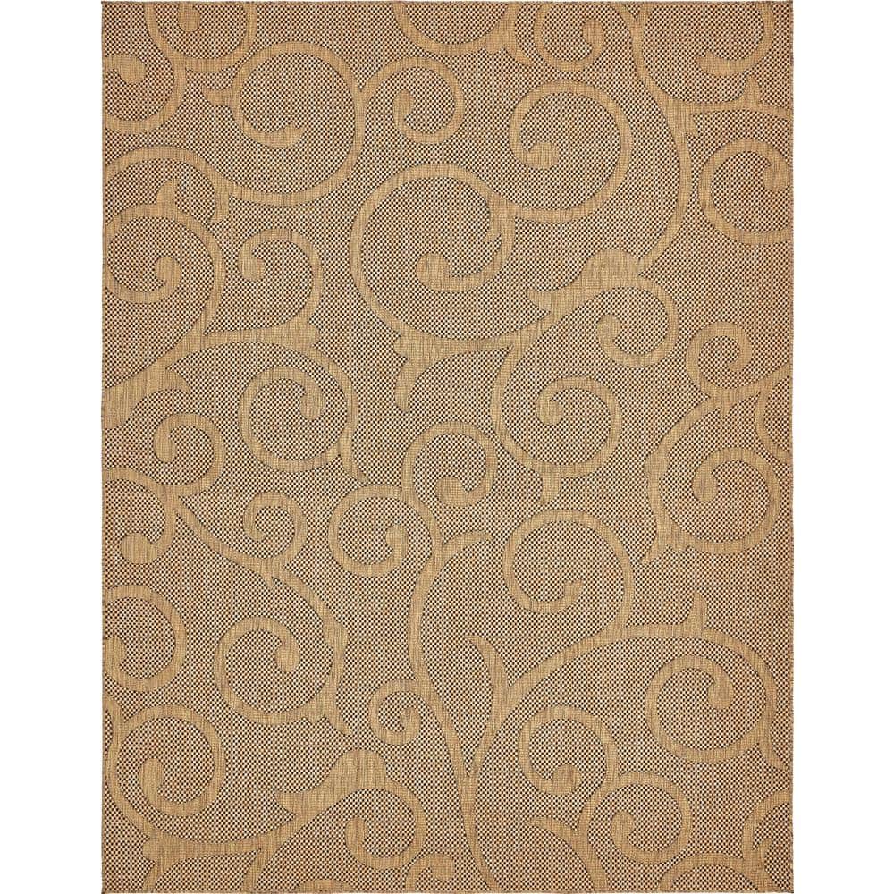 Unique Loom Outdoor Vine Light Brown 9' 0 x 12' 0 Area Rug 3135655 ...