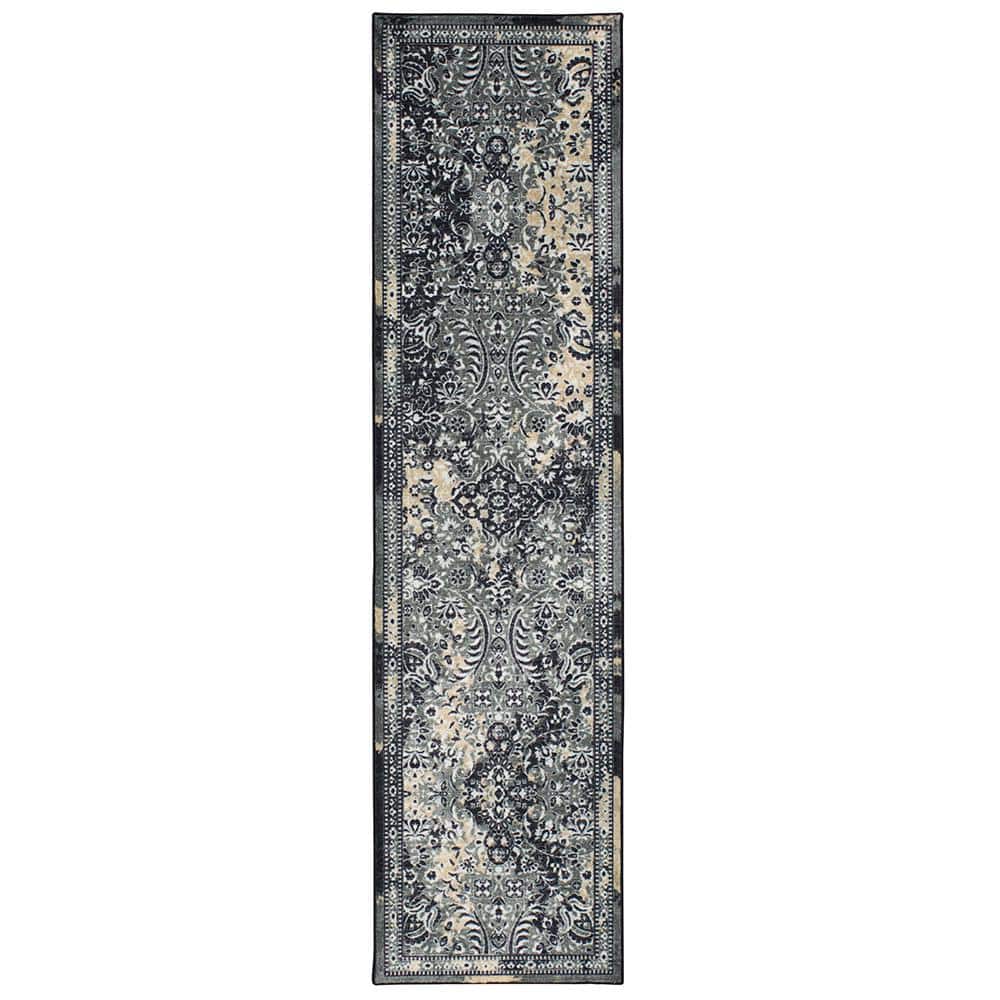 Mohawk Home Garden City Charcoal 2 ft. x 8 ft. Distressed Runner Rug ...