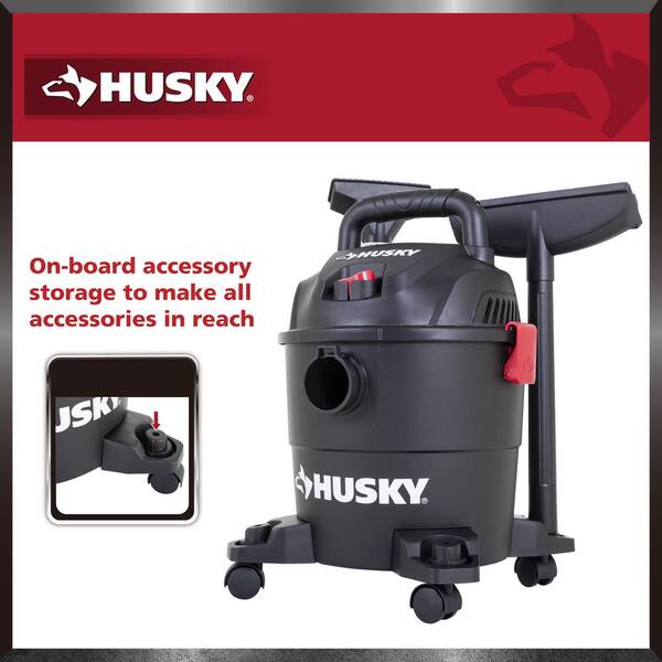 Husky 4 Gallon 3.0 Peak HP Wet Dry Vac Shop Vacuum with Locking Hose ...