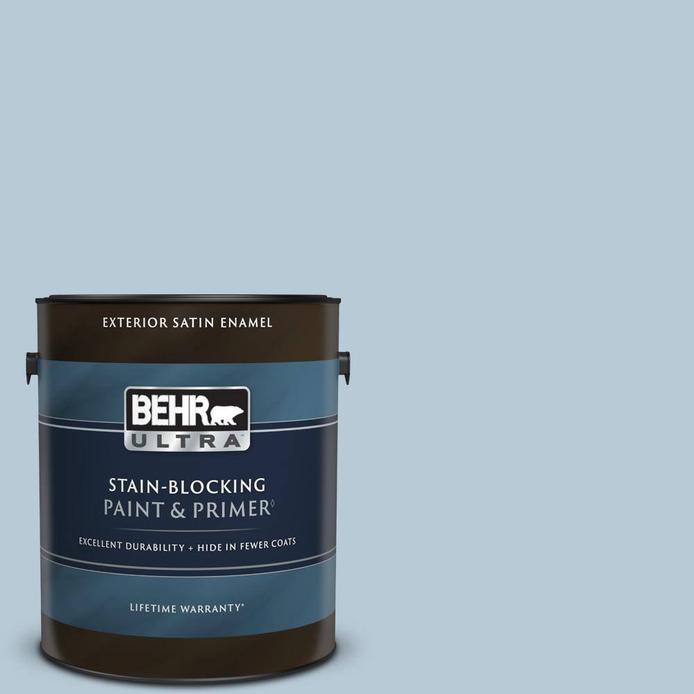 BEHR ULTRA 1 gal. #PPU14-15 Denim Light Satin Enamel Exterior Paint ...