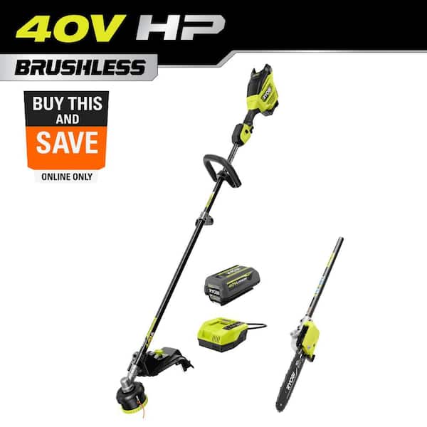 RYOBI 40V HP Brushless Whisper Series 17" Cordless Attachment Capable ...