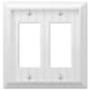 AMERELLE Cottage 2-Gang Decorator/Rocker White Wood BMC Wall Plate ...