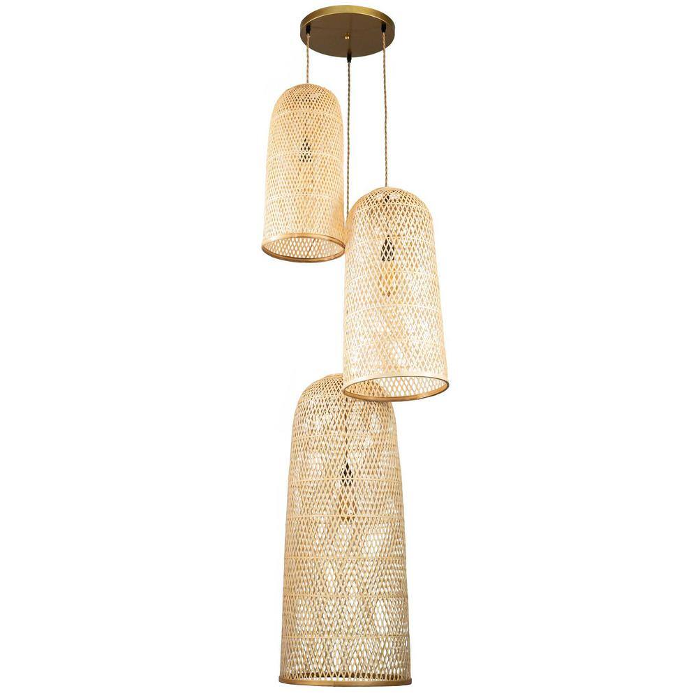 ELE Light & Decor Victoria 3-Lights Tan Pendant Design Pendant Light ...