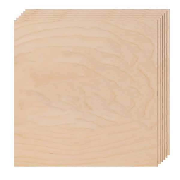 Afoxsos 1/8 in. x 12 in. x 12 in. Birch Plywood Project Panel for Laser ...
