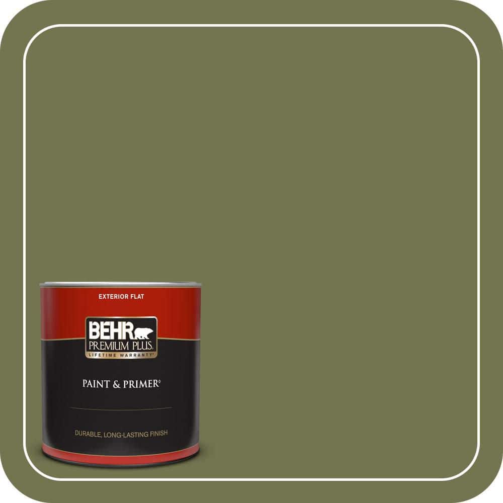 BEHR PREMIUM PLUS 1 qt. #S360-6 Secret Meadow Flat Exterior Paint ...