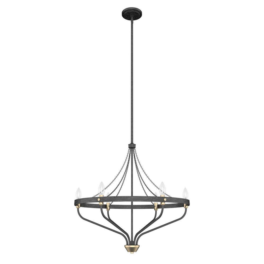 Hunter Merlin 6-Light Rustic Iron Wagon Wheel Chandelier 19795 - The ...