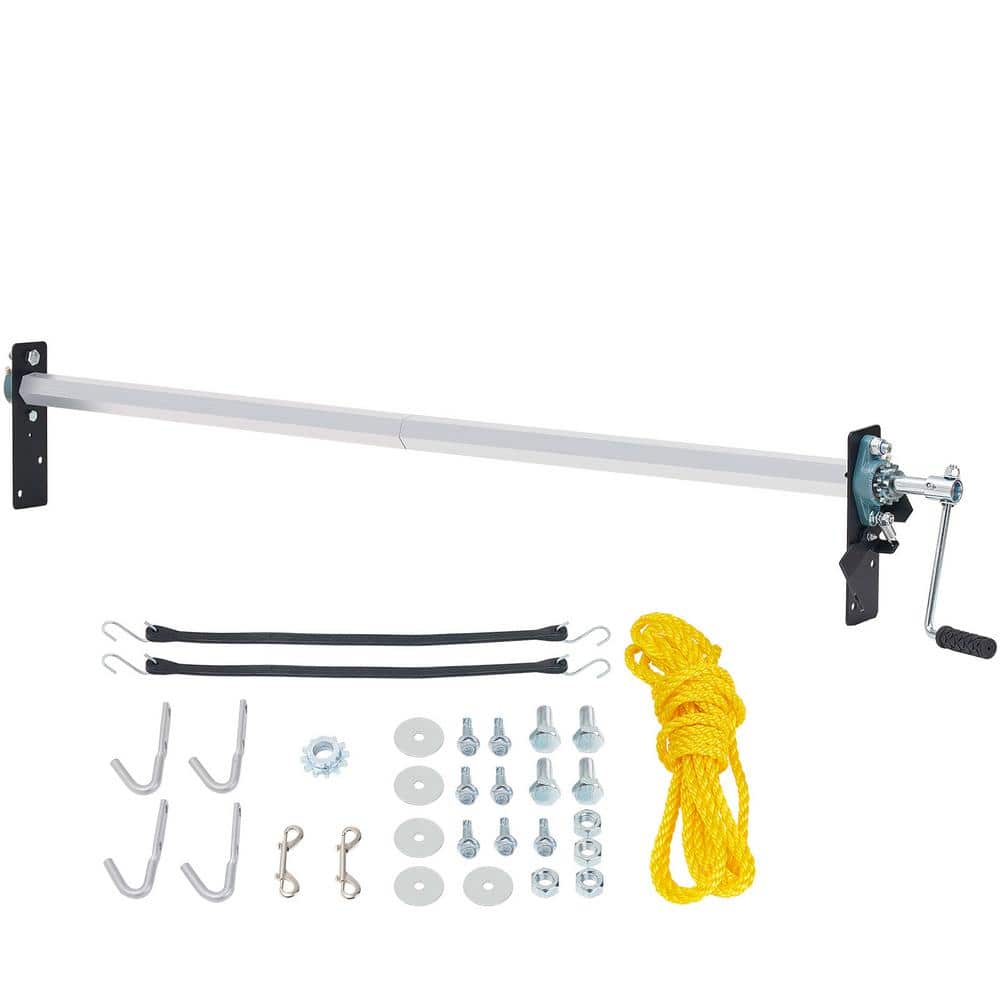 SKYSHALO Hand Crank Tarp Roller Kit, 64 in. to 104 in. Wide, Aluminum ...