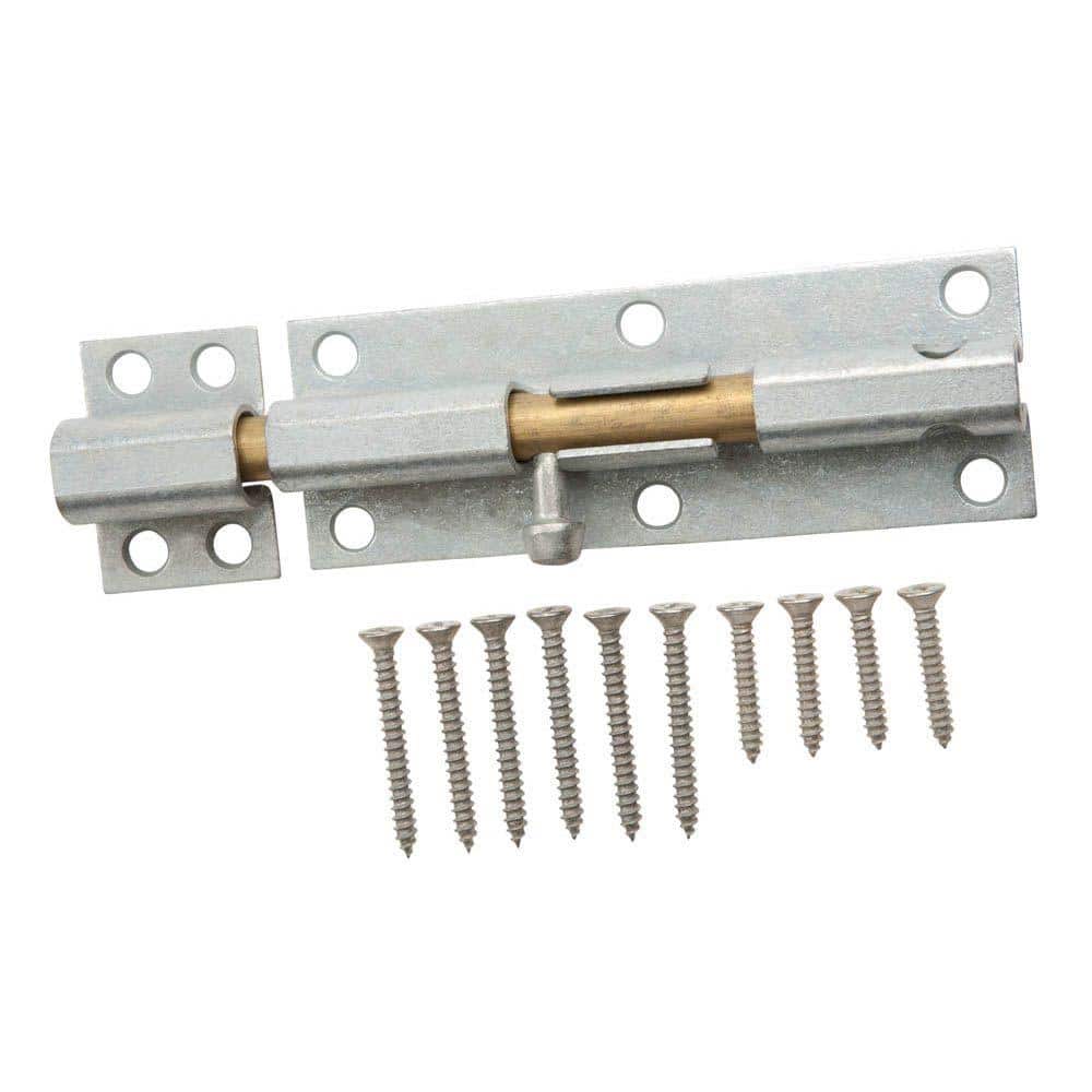 Everbilt 6 in. Galvanized Heavy-Duty Barrel Bolt 24405 - The Home Depot