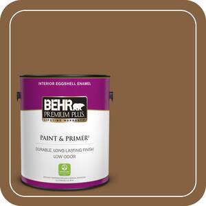 BEHR PREMIUM PLUS 8 oz. #MQ2-10 Burnt Caramel Semi-Gloss Interior ...
