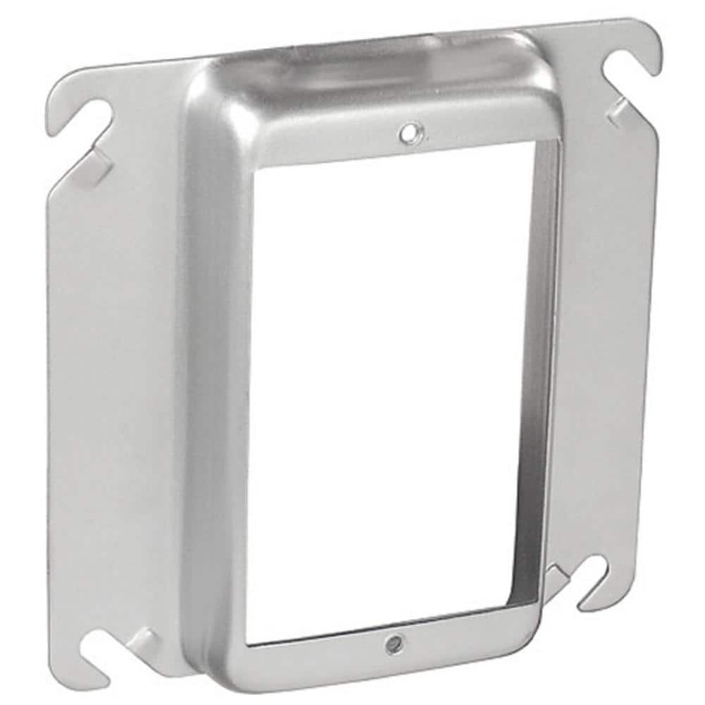 Southwire 4 in. W Steel Metallic 1-Gang Single-Device Square Cover, 3/4 ...