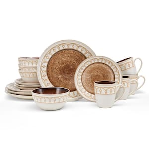 Pfaltzgraff 16-Piece Panama Coastal Beige Stoneware Dinnerware Set ...