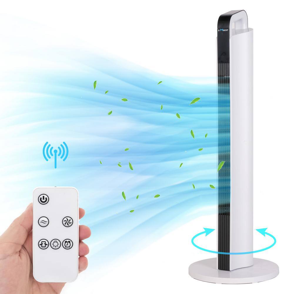 cadeninc 35 in. 3-Speed Oscillating Tower Fan with 35 dB Quiet Standing ...
