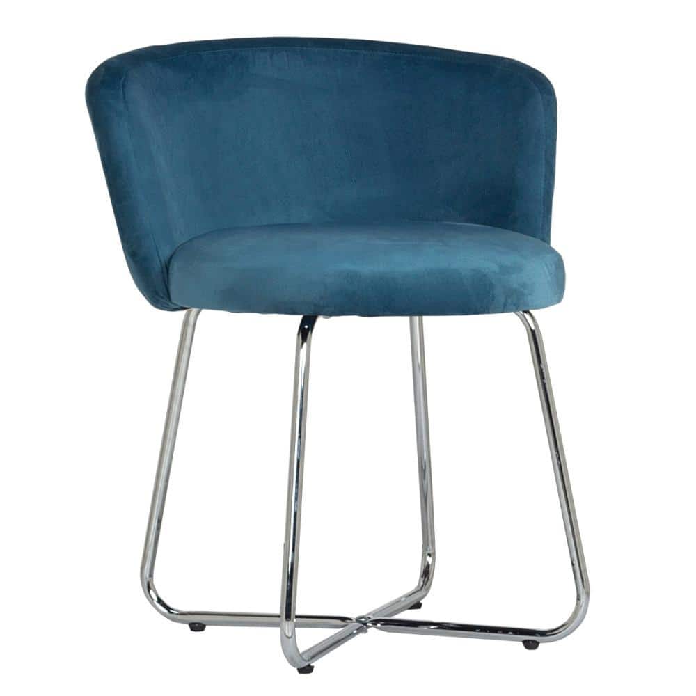 Hillsdale Furniture Marisol Metal Vanity Stool, Blue Fabric 51108 - The ...