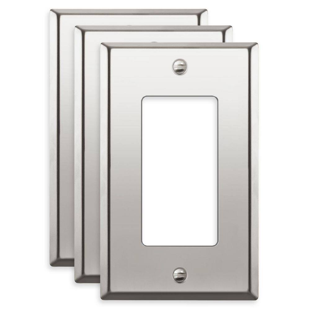 ENERLITES 1-Gang Decorator Rocker Metal Wall Plate, Polished Chrome ...