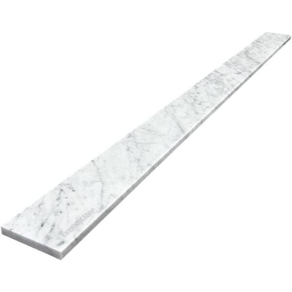 Getpro 49 in. W x 4 in. H Marble Vanity Backsplash in White Rear Panel ...