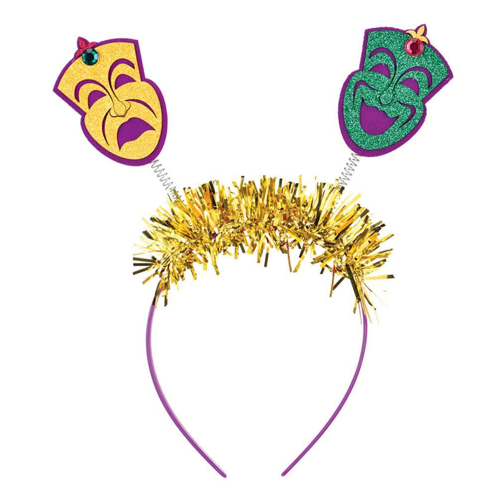 Amscan Green, Purple and Gold Comedy and Tragedy Mardi Gras Head Bopper ...