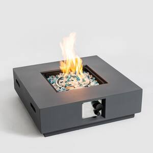 Afoxsos 27 in. x 27 in. Square Concrete Propane Fire Pit Kit in ...